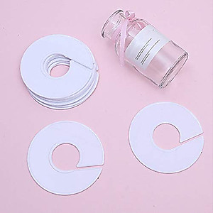 15Pcs Clothing Rack Size Dividers Blank Round Hangers Closet Dividers Baby Closet Size Dividers Hanging Ring Label for Home Closet Cloth Store, White