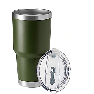 30oz Tumbler, Stainless Steel Vacuum Insulated Coffee Tumbler Cup, Double Wall Powder Coated Travel Mug, (Army Green)