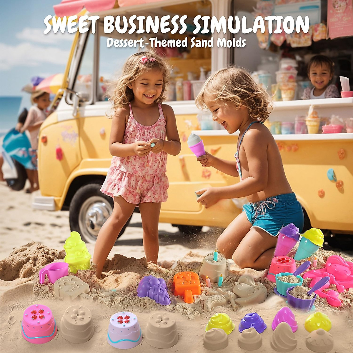 TOY Life Beach Toys, Sand Toys, Sandbox Toys, Beach Toys for Toddlers 1-3, Beach Toys for Kids Ages 4-8, Sand Bucket, Baby Beach Toys, Sand Castle Building Kit, Beach Bucket, Summer Toys