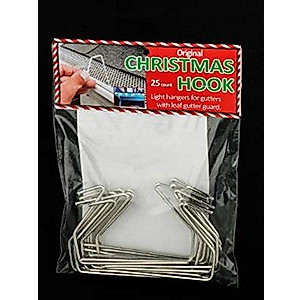 Black Halloween Christmas HookTM 50 Count | for gutters with mesh Gutter Guard | Clips | Hangers | to Hang Christmas Lights on gutters with Gutter Guard in Place | Clip | Made in USA