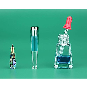 MAJOHN S5 Acrylic Eyedropper Fountain Pen Fine Nib, Transparent Large-Capacity Writing Pen with Metal Box