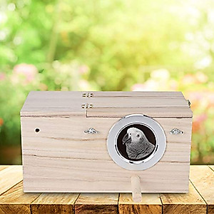Durable Wooden Birds Nest Natural Bird House Cockatiels Bird Breeding Box for Dove Sparrow Small Animal