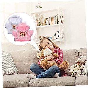 Toyvian 2pcs Carebear Accessories Plush Baby Doll Miniture Decoration Bear Doll Clothes Replaceable Bear Doll Clothes Decorative Bear Hoodies Babydoll Baby Clothes Clothing Bear