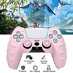 dnidhfie Controller Skin for Playstation 5 Anti-Slip Silicone Cover Skin Protective Cover Case, DualSense Wireless Controller,Non-Slip Studded Silicone Gel Grip Protective Cover Case