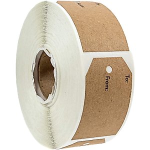 1.15" x 2" Natural Brown Kraft to and from Gift Tag Stickers / 500 Brown Kraft to from Present Labels/Christmas Holiday Present Labels/Made in The USA