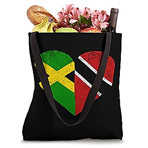 Jamaican Trinidadian Heart Jamaica Trinidad Flag Tote Bag