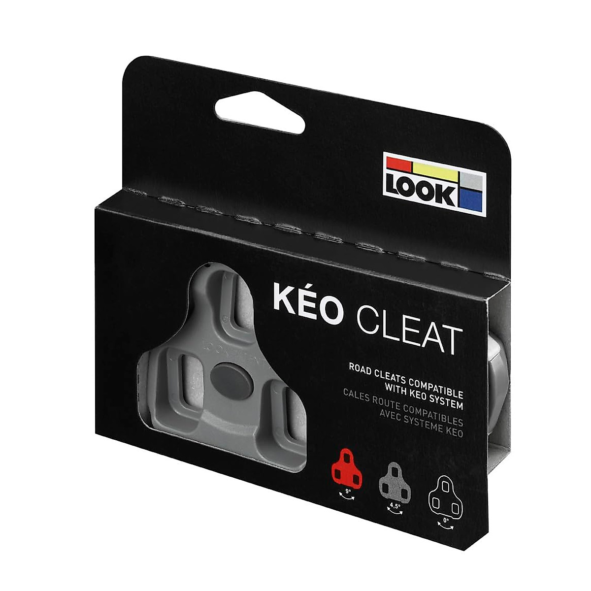 LOOK Cycle - KEO Grip Cleat Cycling Cleats – Anti-Slip Surface - Minimum Weight, Compact Size - 4.5° Angular Freedom - Color Grey
