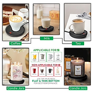 Coffee Mug Warmer - Compact Coffee Cup Warmer for Desk with Auto On/Off - Multipurpose Electric Candle Warmer Plate & Coffee Warmer for Desk, Durable, Safety Auto-Shutoff - Perfect for Home & Office