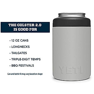 YETI Rambler 12 oz. Colster Can Insulator for Standard Size Cans, Granite Gray