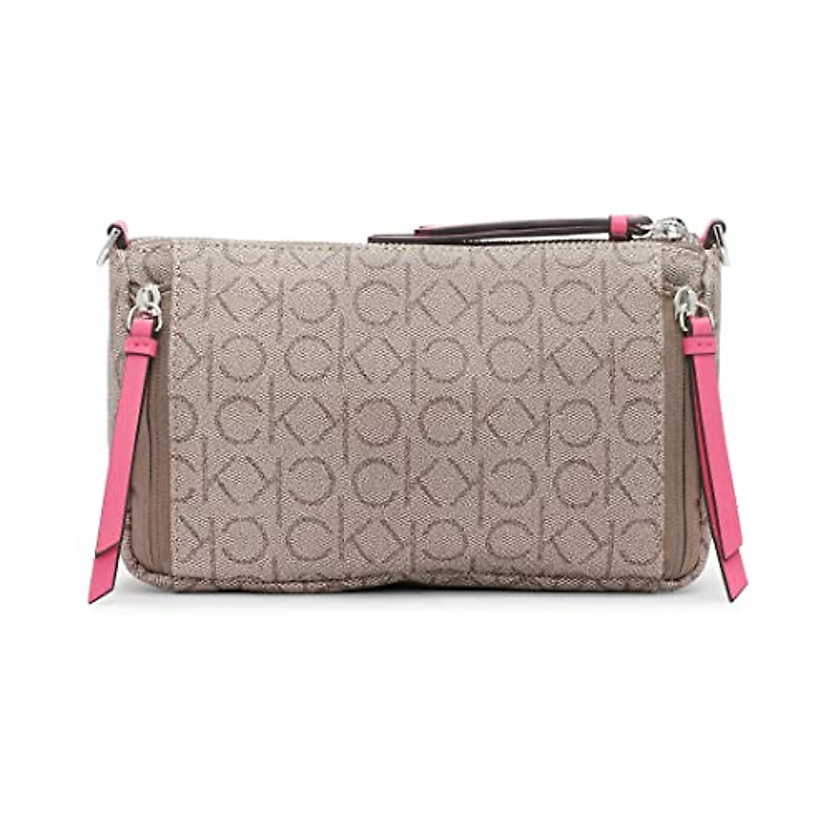 Calvin Klein Jana Novelty Convertible Crossbody & Belt Bag, Almond/Taupe/Pink Flambe