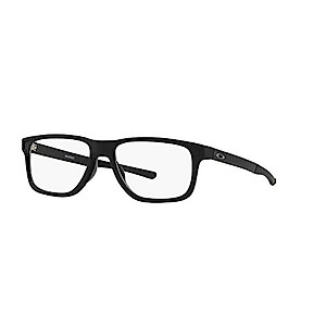 Oakley Men's OX8123 Sunder Square Prescription Eyeglass Frames, Satin Black & Black/Demo Lens, 53 mm