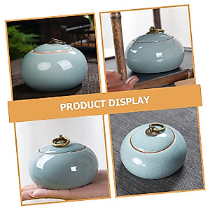 EXQUIMEUBLE Ceramic Tea Vintage Tea Kettle Metal Container Ceramic Canisters with Lids Tea Bag Holder Tea Storage Holder Porcelain Loose Tea Jar Tea Holder with Lid Candy Jar Pu'er China