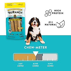 TRURANCH 9" Collagen Roll, Peanut Butter - 3 Pack