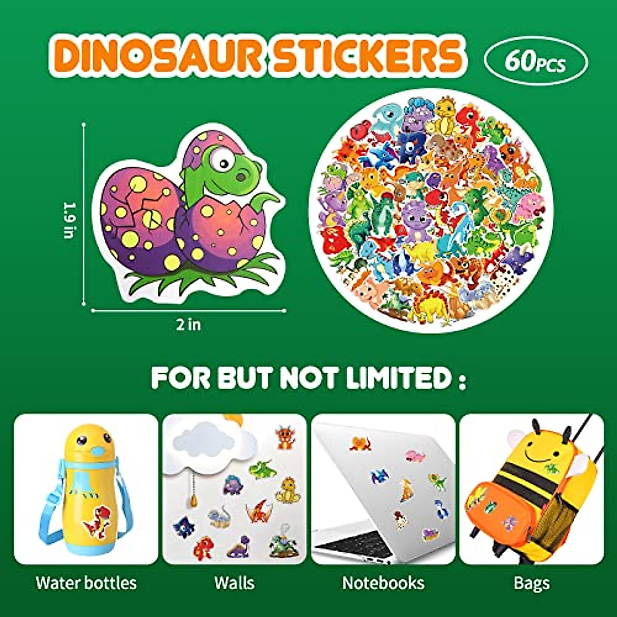 Dinosaur Birthday Party Supplies for 12 Kids, Dino Gift Bags Party Favors with Dinosaur Eggs That Hatch, mini dinosaur figures grown in dark , Slap Bracelets, Rubber Rings and Tattoos Stickers for dino themed party Gifts, Goodie treat Bags Fillers