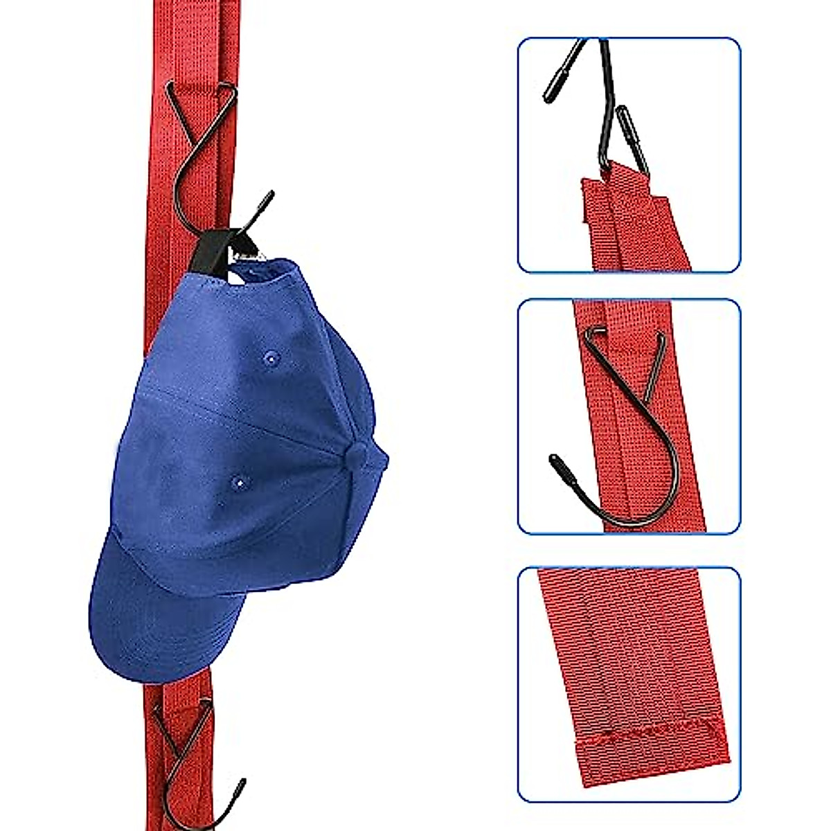 JYSILIYH Hockey Hanger Portable Hanging Dryig Rack Hockey Gifts for Home and Outdoor Using in Ice Hockey Skating Football Camping Fishing 5 Hooks (Red)