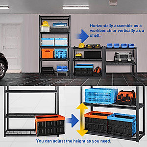 PACHIRA E-Commerce 35.5" W x 16.5" D x 72" H Garage Shelving Heavy Duty Loads 2000LBS, 5 Tier Adjustable Storage Shelves Metal Shelving Garage Utility Rack