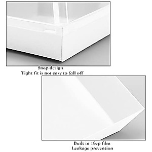 Mini Cake Box,50 Pcs 4.5 Inch Clear Plastic Mini Cupcake Box Muffins Box Cookies Dome Box Mooncake Box Small Single Muffin Dessert Containers Holder Wedding Birthday Gift Box - Bonus 50 Pcs Stickers (White)