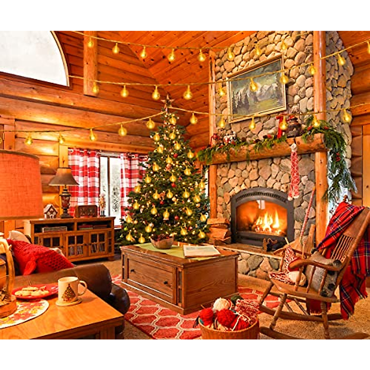 Vocevos 2Pack Globe String Lights Outdoor Waterproof Brighter 200 LED 66FT Hanging Christmas Lights Indoor Decorative Fairy Lights Shatterproof for Patio Backyard Tree Extendable Stable Plug in