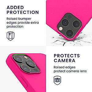 kwmobile Case Compatible with Apple iPhone 12 Pro Max Case - TPU Silicone Phone Cover with Soft Finish - Neon Pink