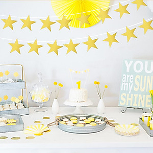 Star Cutouts, 11Inch Gold Star Cutouts, 24Pcs Double Printed Star Cardboard Cutout, Glitter Large Paper Star Decorations for Graduation Classroom Wall Wedding Movie Night Bulletin Board Party Supplies