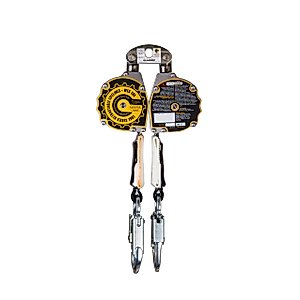 Guardian 10994 Halo G-Link Dual Retractable SRL – 11 ft. Nylon Webbing with Carabiner, Connector Bracket, Aluminum Snap Hooks