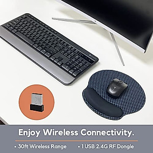 X9 Wireless Keyboard and Mouse Combo - 3 in 1 Workflow Trio - 114 Key Cordless Keyboard and Mouse Combo with Mouse Pad - 2.4G USB Wireless Mouse Keyboard Combo for Laptop, Computer, PC & Chrome