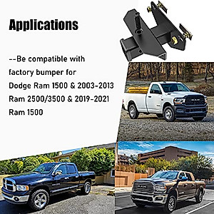 Sulythw Class 3 Rear Trailer Hitch Receiver for Dodge Ram, 2 Inch Towing Hitch Receiver with Cover Kit for 2003-2018 Dodge Ram 1500&2003-2013 Ram 2500/3500 & 2019-2021 Ram 1500 Classic