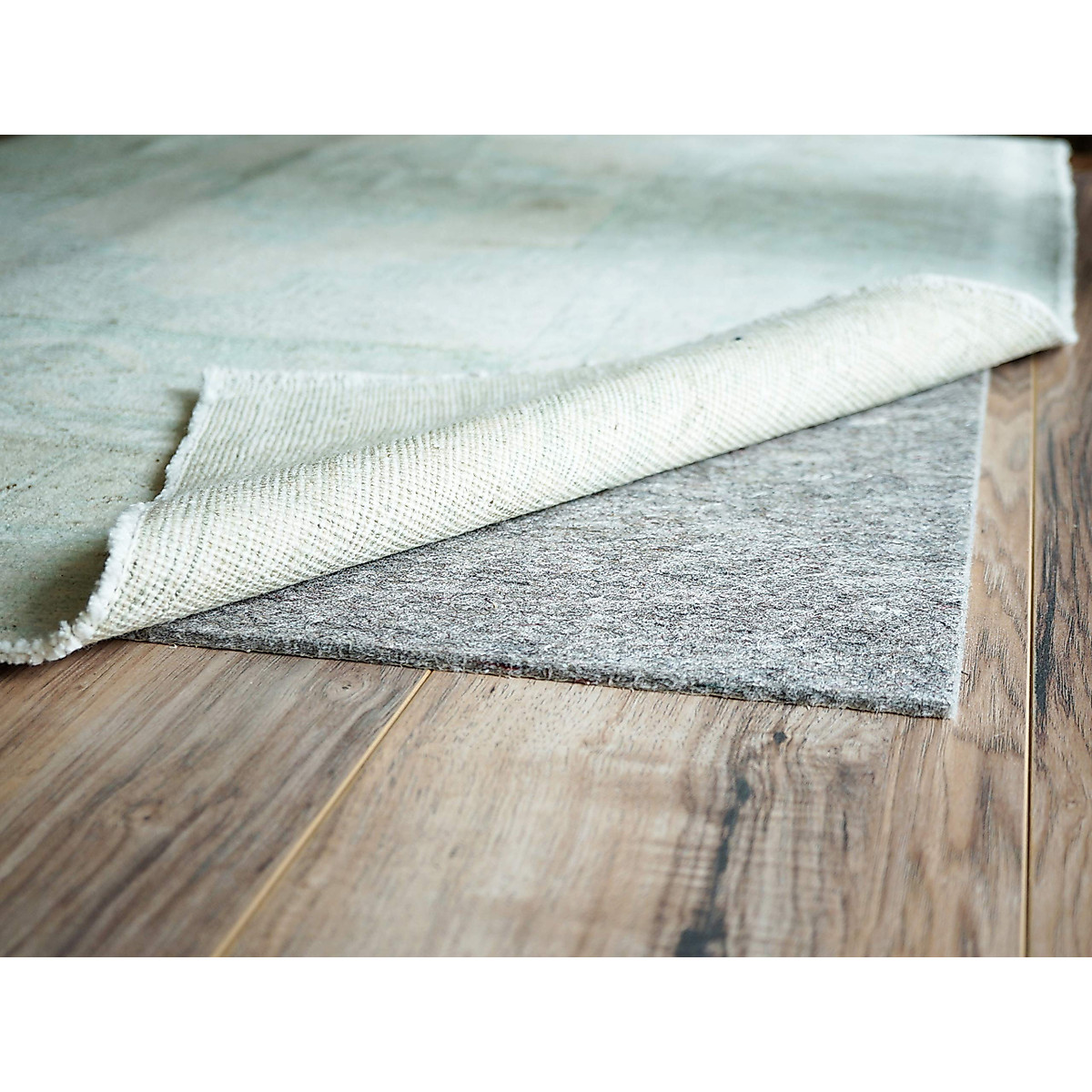 RUGPADUSA - Basics - 5'x8' - 1/8" Thick - Felt + Rubber - Non-Slip Rug Pad - Cushioning Felt for Modest Comfort - Safe for All Floors and Finishes