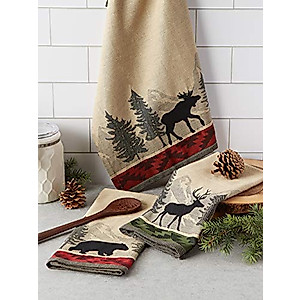 DII Woodlands Collection Dishtowel Set, 18x28, in The Woods, 3 Piece