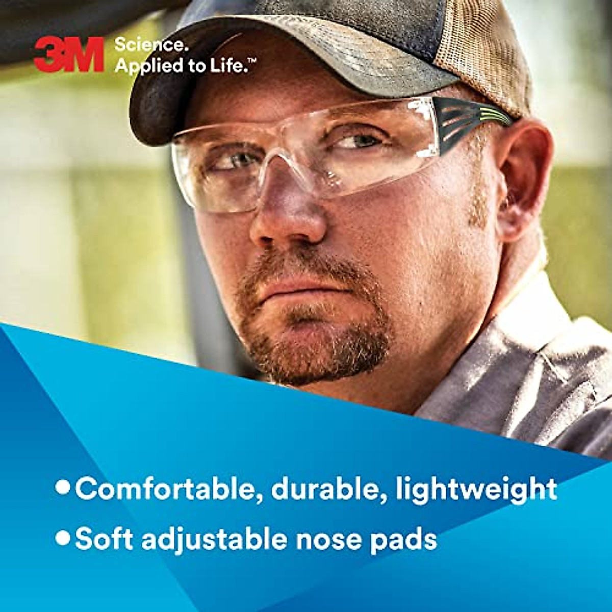 3M SF401AF SecureFit 400 Series Protective Eyewear, Clear Lens, Anti-Fog