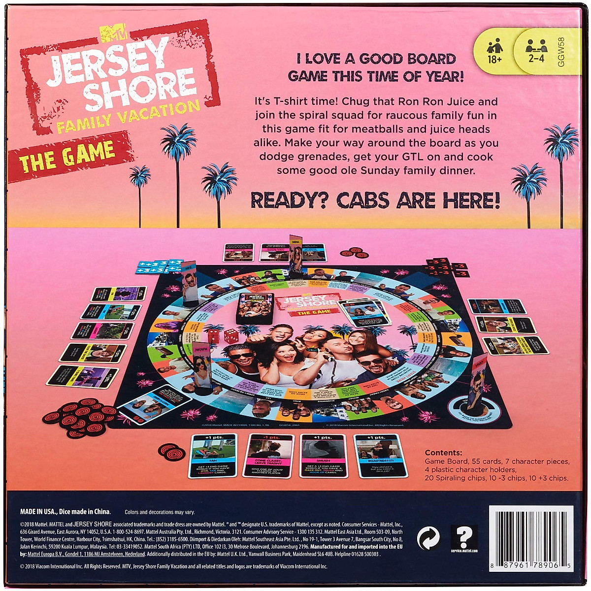 Mattel Games Jersey Shore Family Vacation Game, Multicolor