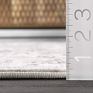 nuLOOM Oliveira Floral Medallion Fringe Area Rug, 5' 3" x 7' 7", Beige