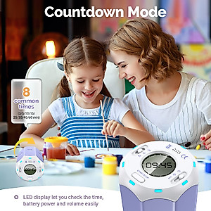 Pomodoro Timer, Kitchen Timer with 8 Time Presets, Digital Timer for Kids, Visual Magnetic Flip Cube Timer, Silent & Alarm, Timers for Classroom, Cooking, Working, Study, Meeting, Exercise, ADHD Kids