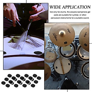 48 Pieces Drum Dampeners Gel Pads Silicone Drum Silencers Soft Drum Dampener Drum Mute Pads Dampening Gel Pad for Drums Tone Control (Black)