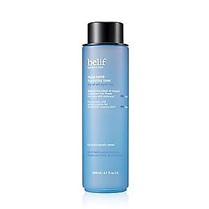 belif Aqua Bomb Hydrating Toner with Niacinamide & Hyaluronic Acid, Lightweight and Refreshing Toner for Instant Hydration, Skin Barrier Repair, and Glowing Skin for All Skin Types, Korean Skin Care