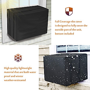 Foozet Window Air Conditioner Cover for Outside Unit, 27"W x 23"D x 18"H inches, Large, 420D