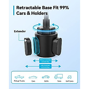 TECKNET Cup Holder Phone Mount for Car - Vent Clip with Cars, Trucks - Adjustable Gooseneck Cradles - Compatible with iPhone, Samsung, Google and Other 4''-7'' Cell Phones