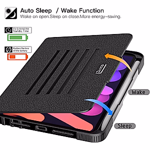 ZtotopCases for New iPad Mini 7 (A17 Pro) 2024 Case 8.3 Inch, Full Body Protective Cover with Pencil Holder and Auto Wake & Sleep Function for iPad Mini 7th/6th Generation, Black