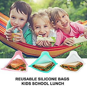 MAISON HUIS Silicone Sandwich Storage Bag, Extra Thick Reusable Silicone Sandwich Washable Bag, BPA Free Kitchen Storage Bag for Food, Leakproof(1PC,White)