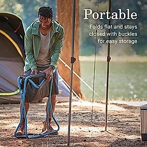 Coleman Cross Rocker Outdoor Rocking Chair, Portable Folding Chair with Padded Arms, Cup Holder, and Weather-Resistant Fabric; Supports up to 300lbs