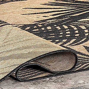 nuLOOM Kasia Areca Palm Indoor/Outdoor Area Rug, 8' x 10', Dark Grey