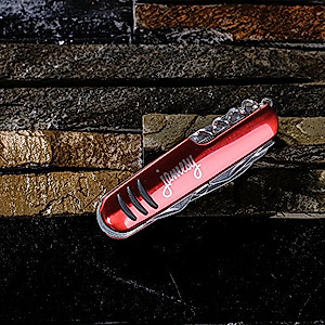 DG Custom Utility Pocket Knife - Hand-Finished Gift with Free Custom Engraving (Red)