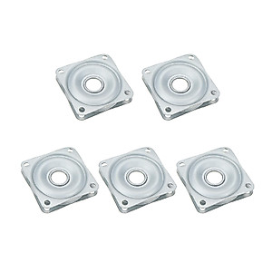 S SYDIEN 5Pcs 2 Inch Square Lazy Susan Turntable Bearings Kitchen Hardware Swivel Plate Galvanized Steel Rotating Bearing Plate for Kitchen, Painting, Makeup Holder