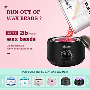 Ajoura 2 lb Hard Wax Beads, All-purpose Wax Beans for Sensitive Skin, Large Area Coarse Hair Removal, Refill Bag for Brazilian Bikini, Face, Eyebrows, Underarms, Arms, Chest, Back, Legs, Women Men