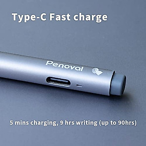 Penoval USI Stylus Pen for Some Chromebook Model with Tail Eraser, 4096 Levels Pressure for Lenovo chromebook Duet, Acer Chromebook Spin 713,HP Chromebook x2 11, Spare Tip