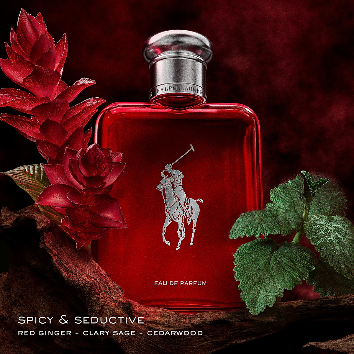 RALPH LAUREN FRAGRANCES Polo Red - Eau de Parfum - Men's Cologne - Woody & Spicy - With Ginger, Sage, and Cedarwood - Medium Intensity - 4.2 Fl Oz