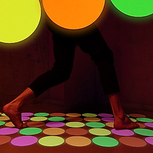 Tecmisse Neon Papers Bulk, Pack of 40, Glow Party Supplies and Decorations Circle Neon Cardstocks for DIY Dance Floor Twister Game, Black Light Neon Wedding Birthday Party Favors