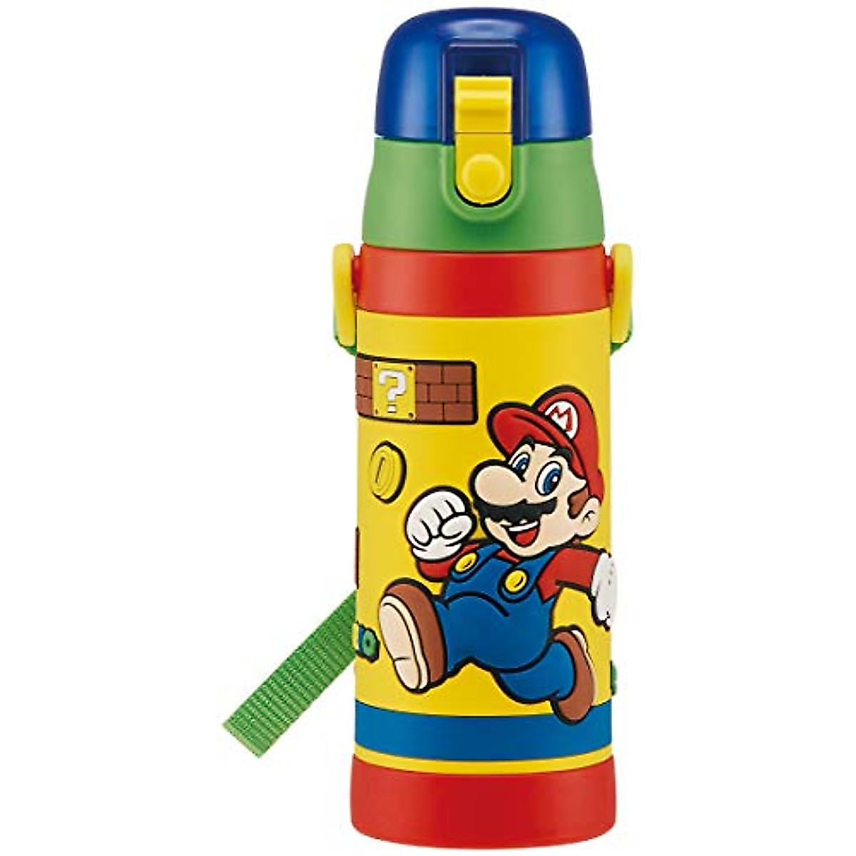 Skater SDPV5-A Children's Stainless Steel Direct Drinking 3D Water Bottle, Kids, 16.2 fl oz (480 ml), Super Mario Boys