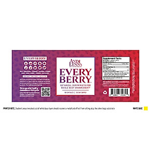 Andi Lynn’s EveryBerry Vegan Superfruit Vitamins, Minerals & Antioxidants Herbal Supplement, Immune Support Booster, Mental & Body Enhancement - 60 Caps