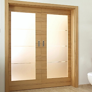 KESPEN Frosted Window Privacy Film Heat Control UV Sun Blocking Glass Stickers Static Cling Non Adhesive Door Coverings Decals for Bathroom Home Office, Frosted, 17.5 Inch X 6.5 Feet